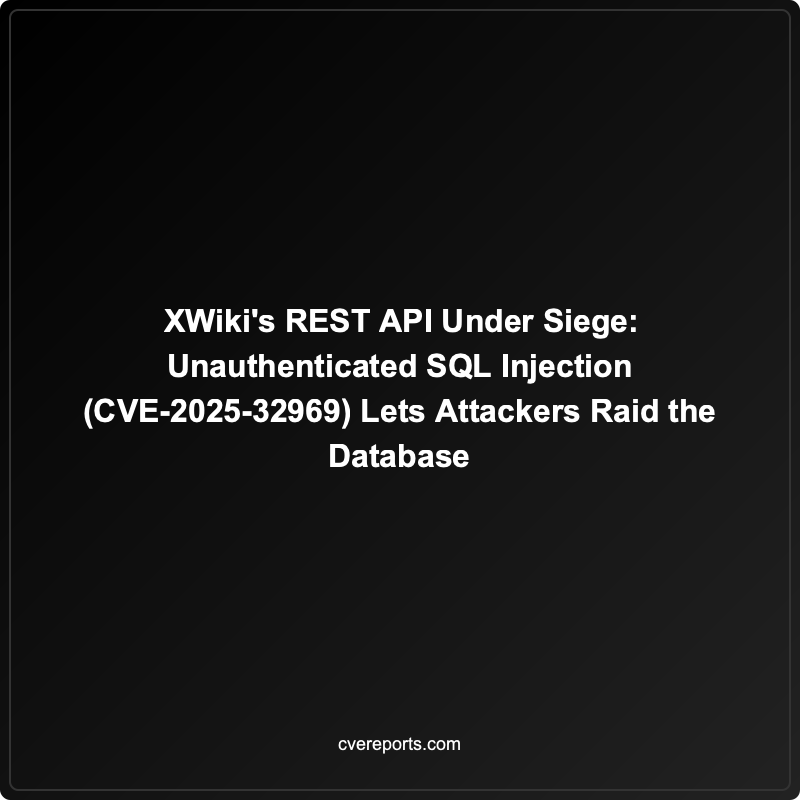 XWiki's REST API Under Siege: Unauthenticated SQL Injection (CVE-2025-32969) Lets Attackers Raid ...